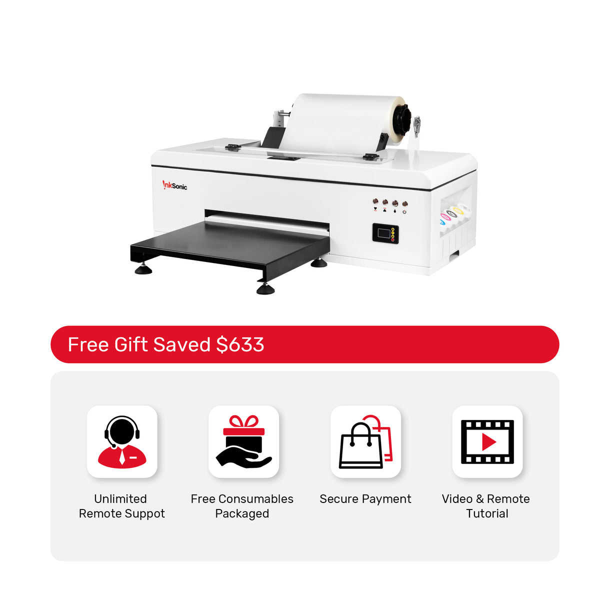 13" R1390 DTF Printer, A3 DTF Transfer Printer - InkSonic