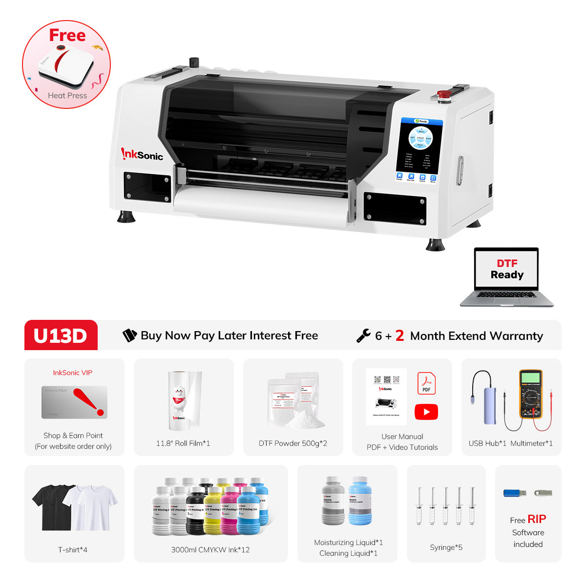 A3+ XP600 Dual Head DTF Printer U13D – InkSonic