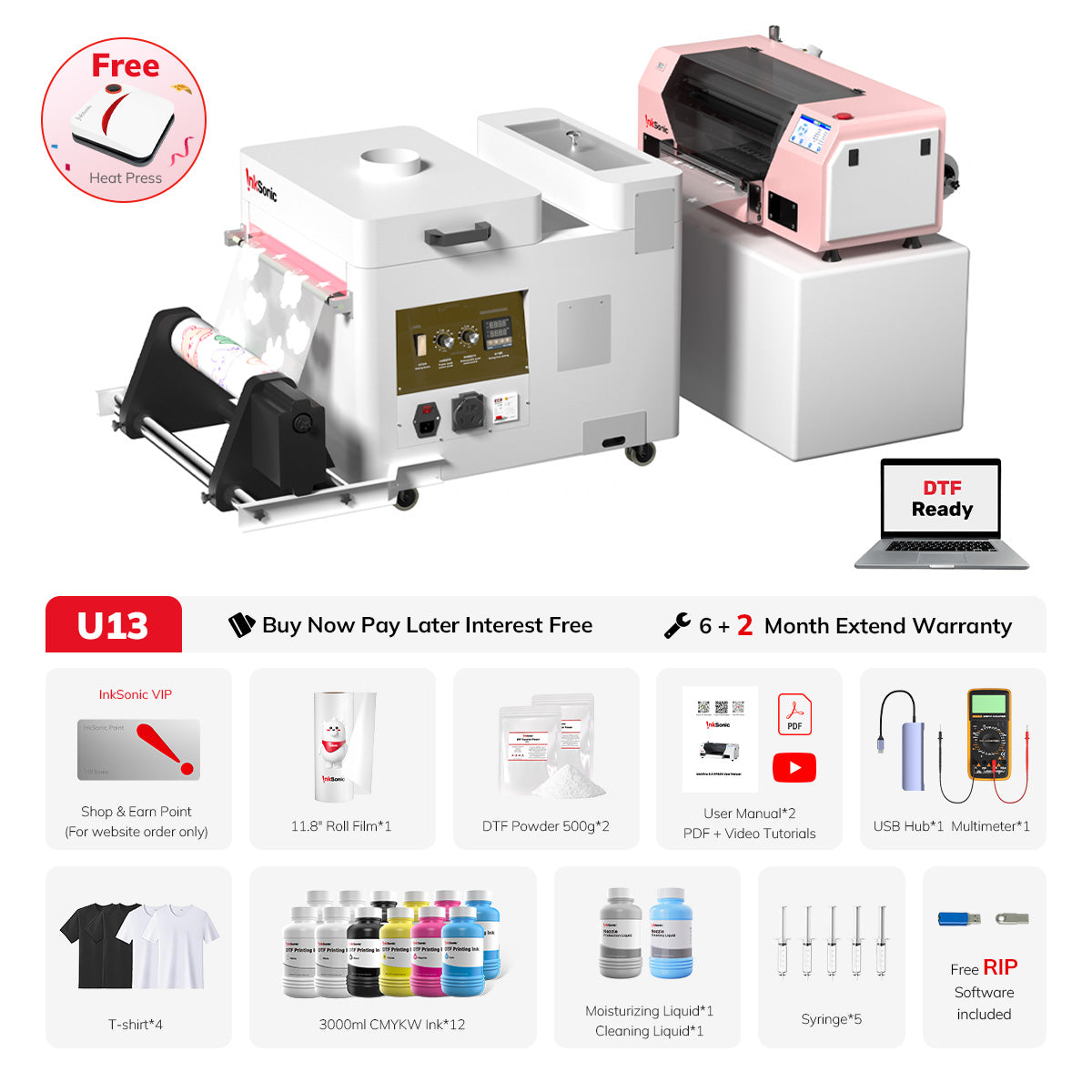 XP600 A3+ DTF Printer U13Pink – InkSonic