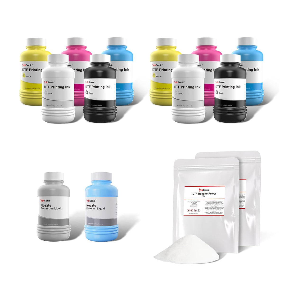 DTF Printer Supply Starter Kits with Ink, Powder & Nozzle Maintenance ...